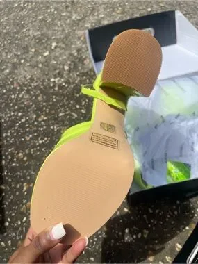 Fashion Nova | Shoes | Fashion Nova Neon Lime High Platform Block Heel ...